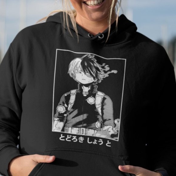 Gildan | Shirts | Shoto Todoroki Hoodie My Hero Academia Anime ...